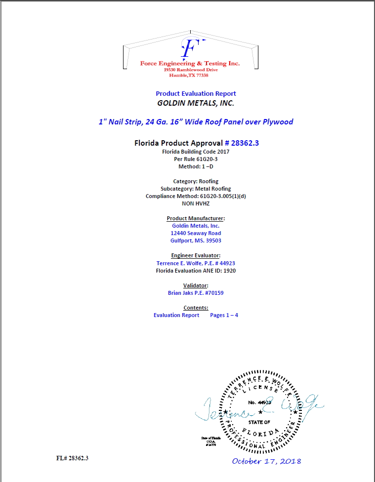 Goldin Metals Standing Seam - Metal Roofing Harvey LA